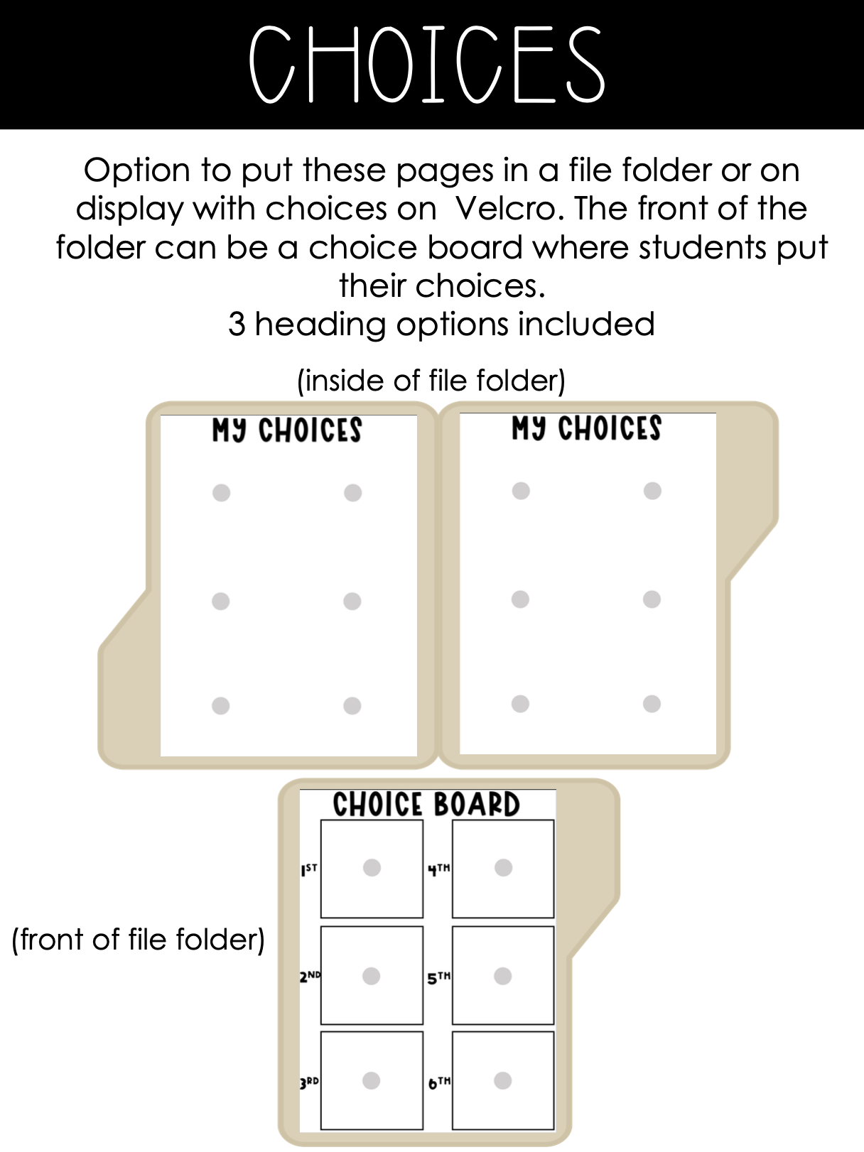 Choice Boards For Centers - Engaging Early Learners